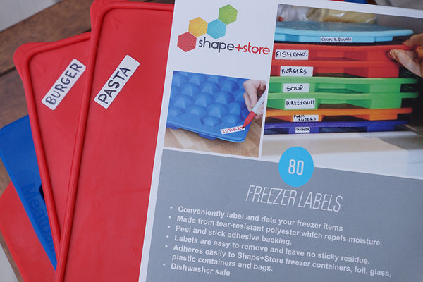 Set of 80 Freezer Safe Labels - Shape and Store